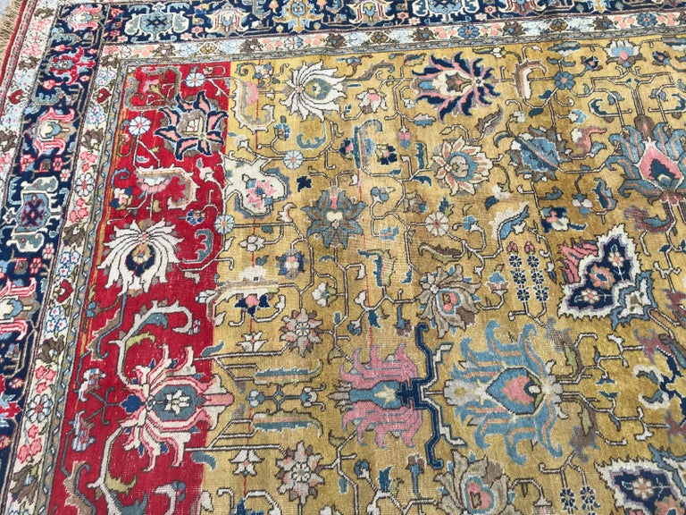Nice Vintage Tabriz Large Rug For Sale at 1stDibs