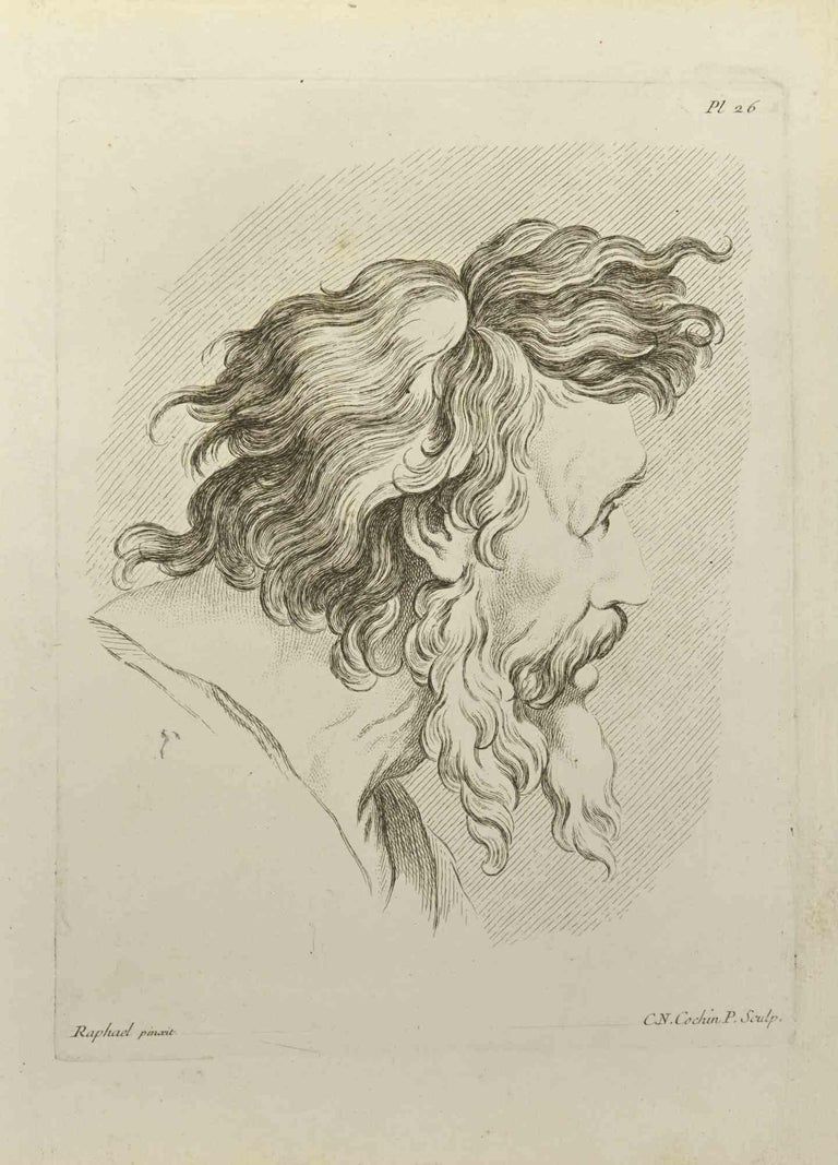 Nicholas Cochin - Portrait After Raphael - Etching by Nicholas Cochin ...