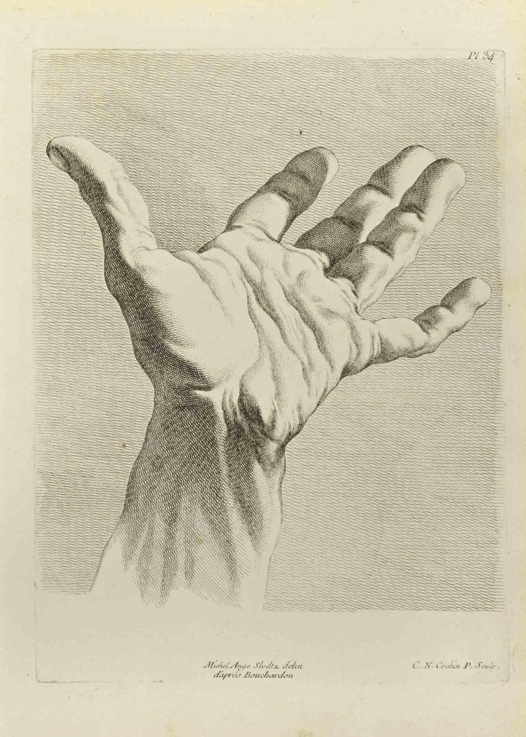 Nicholas Cochin - The Study of Hand after Bouchardon - Etching by ...