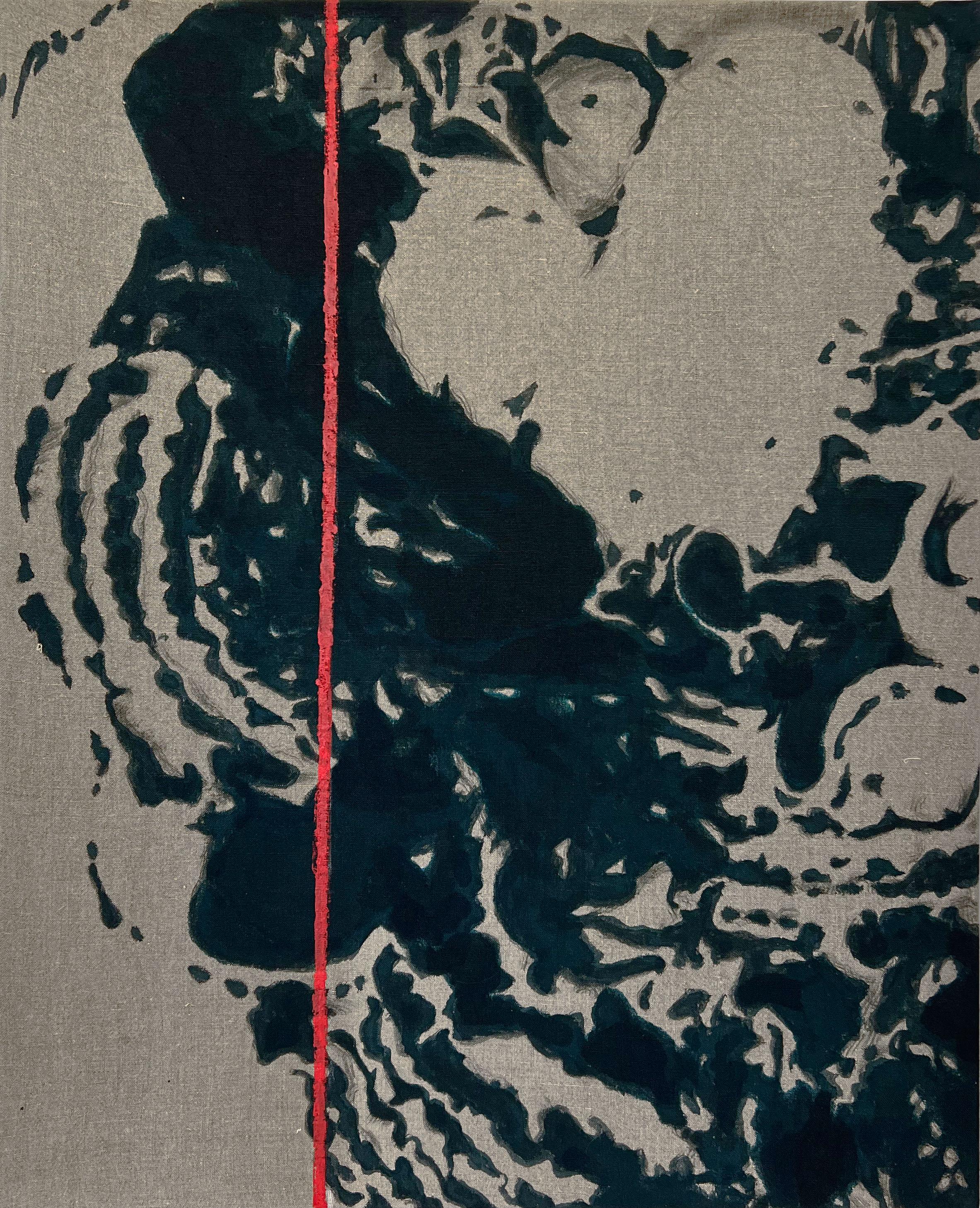 Nicholas Evans - "Time, It Takes II" (abstract, dark blue green ink ...