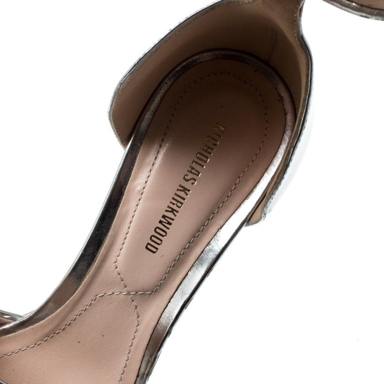 Nicholas Kirkwood Metallic Silver Ankle Cuff Platform Sandals Size 36 ...
