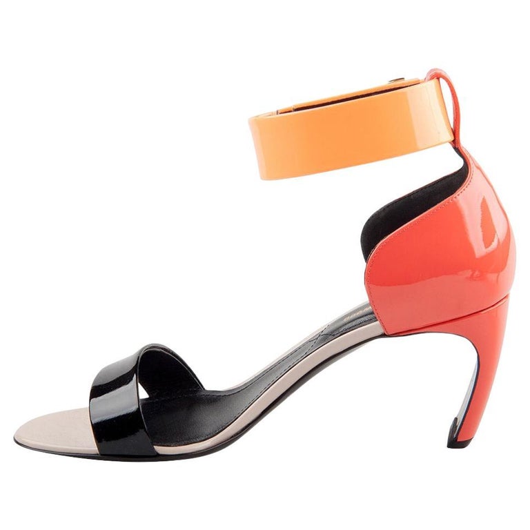 Nicholas Kirkwood Tricolor Patent Leather Ankle Cuff Sandals Size 36.5 ...