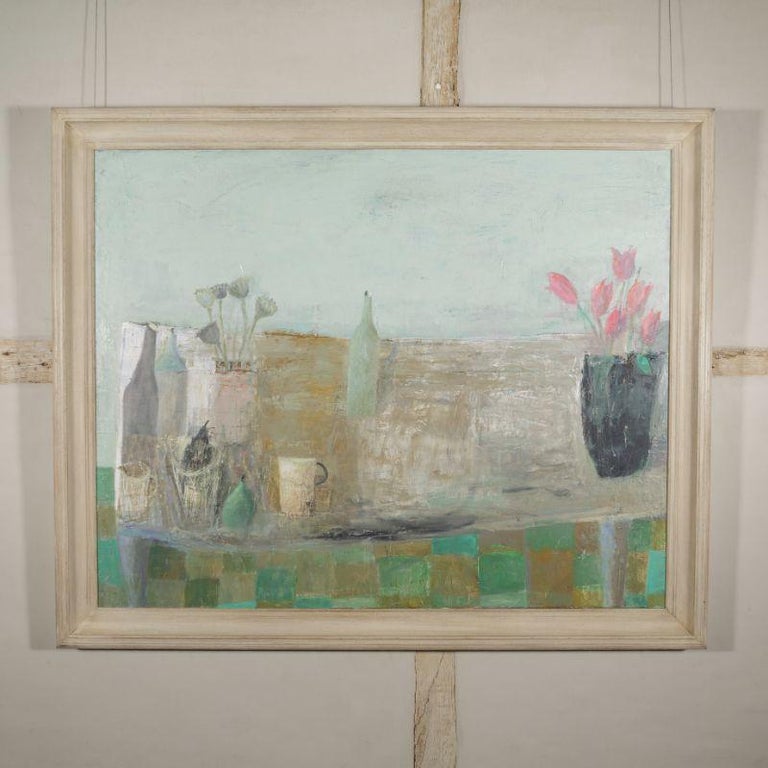 Nicholas Turner - Tulips and Poppy Heads - painting, oil on canvas ...