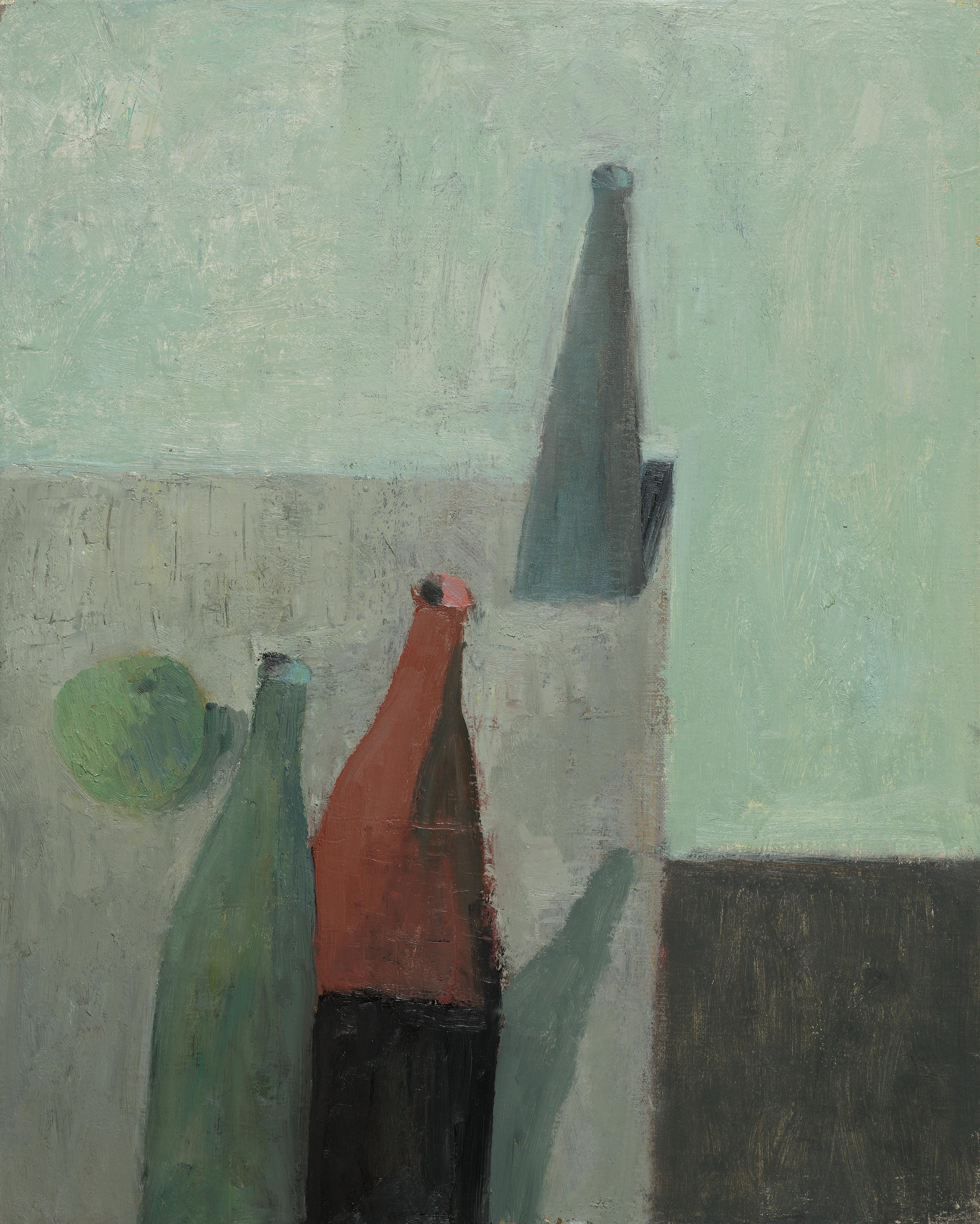 Nicholas Turner - Table with Bottles and Apple For Sale at 1stDibs