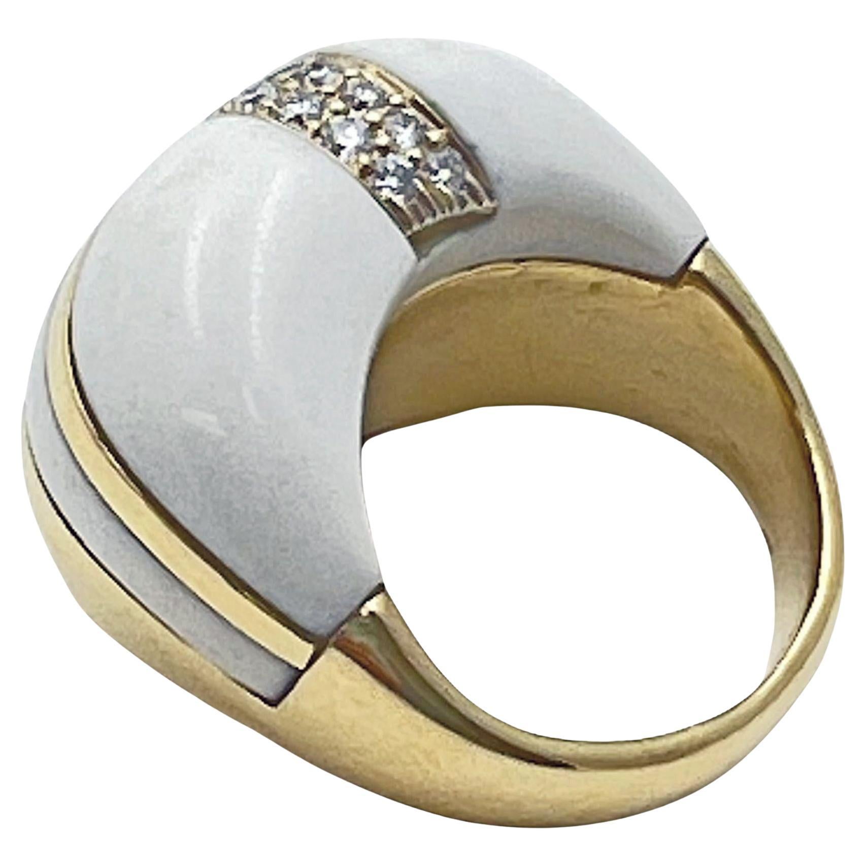 Nicholas Varney 18k Yellow Gold Cocholong Diamond Plaid Ring For Sale ...