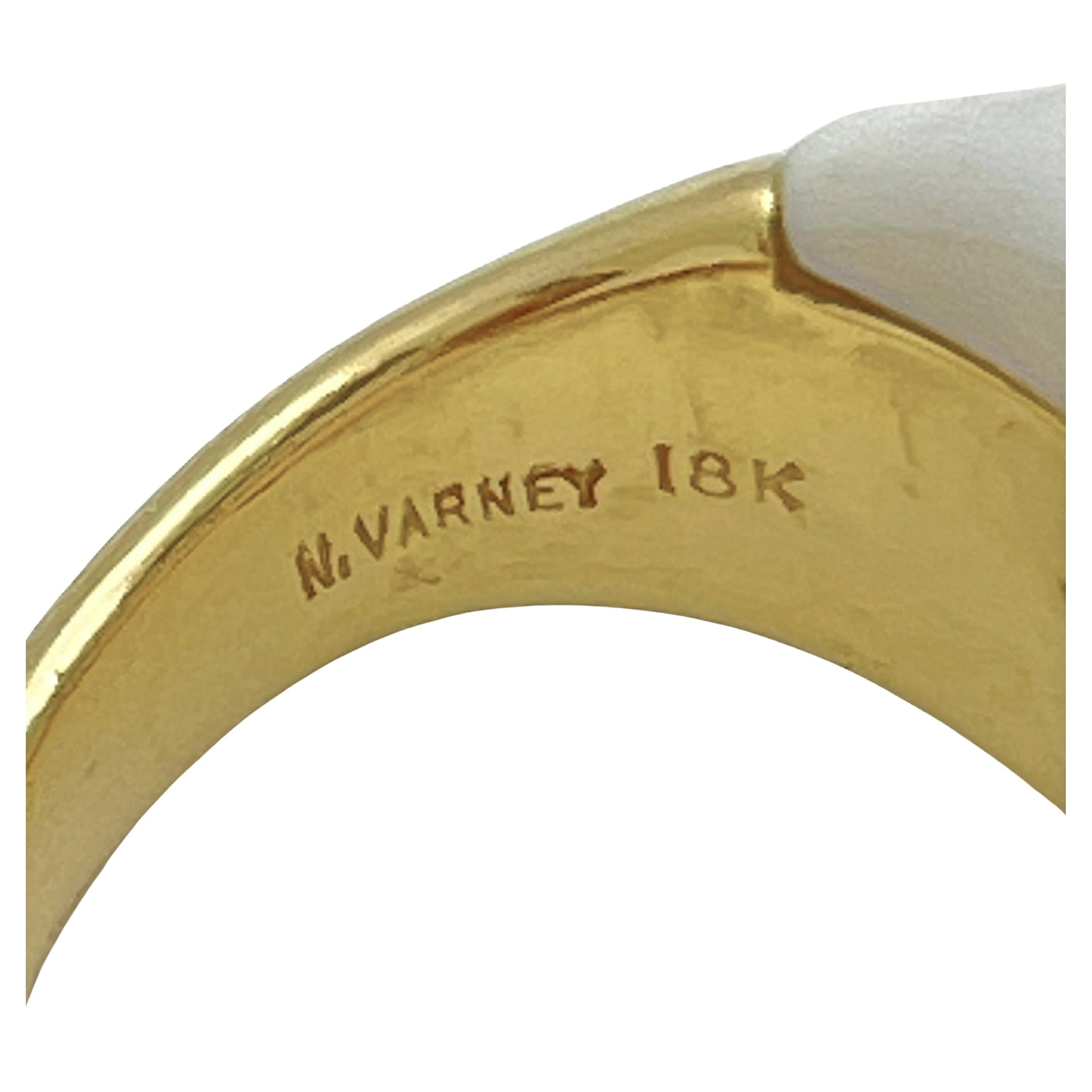 Nicholas Varney 18k Yellow Gold Cocholong Diamond Plaid Ring For Sale ...