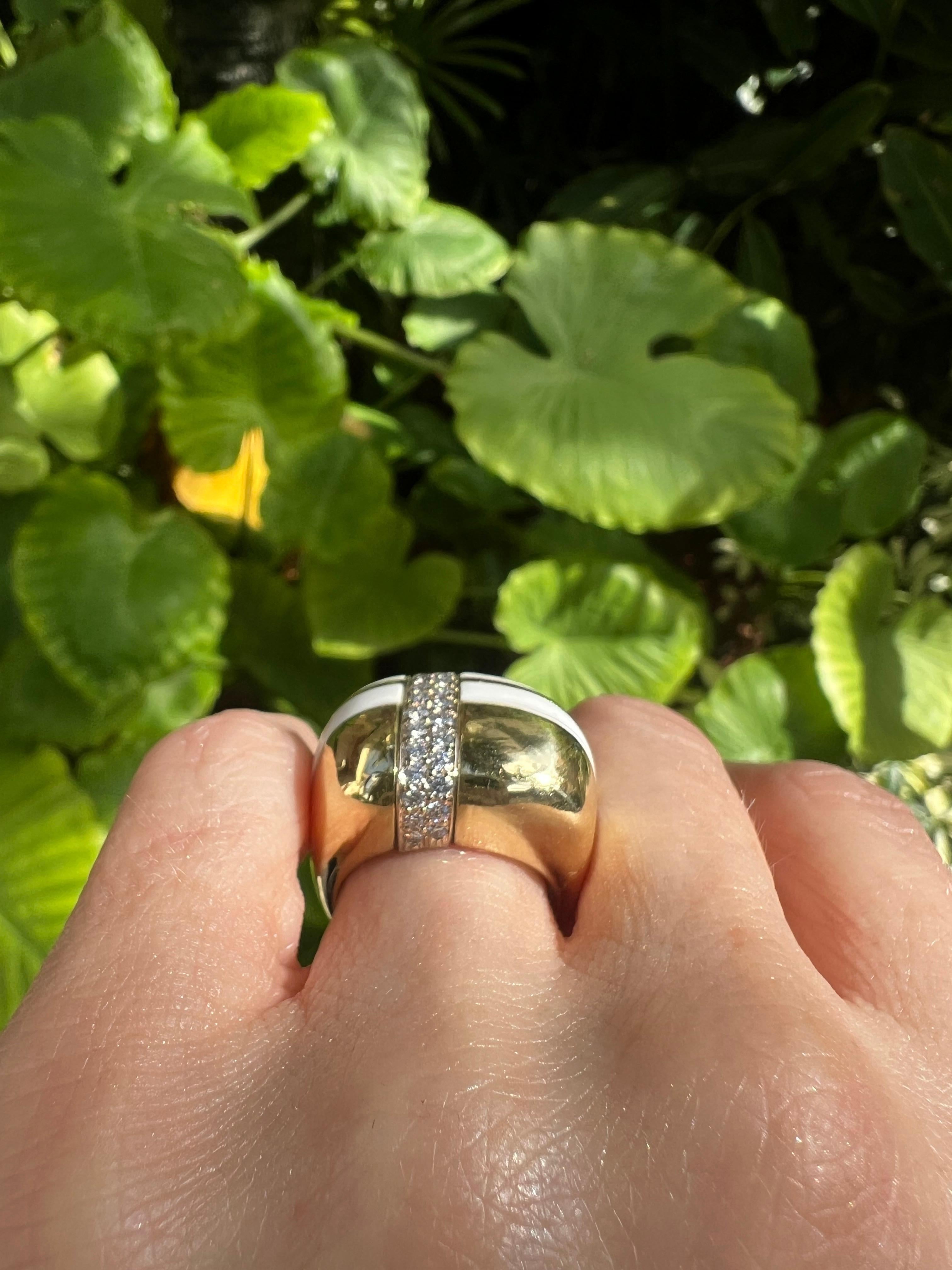 Nicholas Varney 18k Yellow Gold Cocholong Diamond Plaid Ring For Sale ...