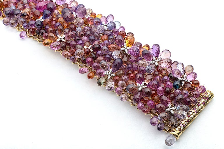 Nicholas Varney Multicolored Sapphire Gold Bracelet at 1stDibs