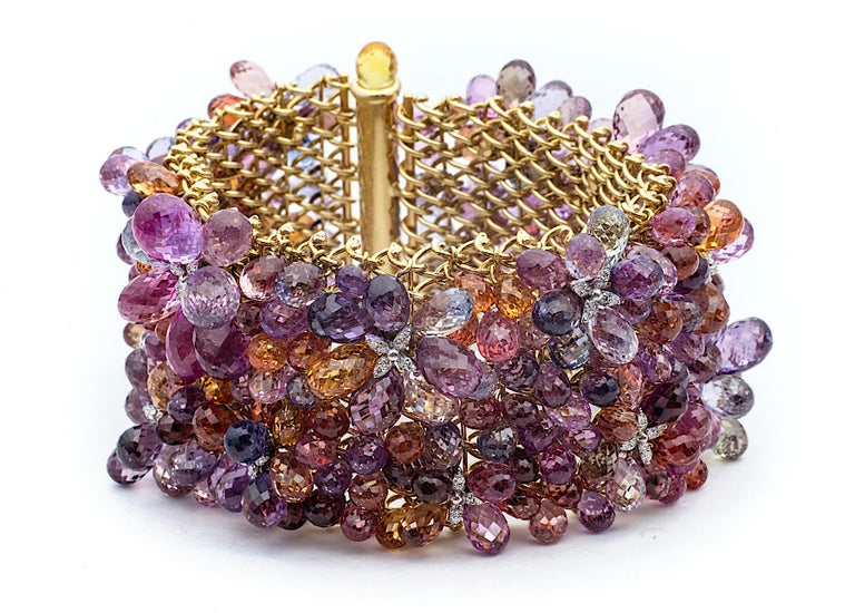 Nicholas Varney Multicolored Sapphire Gold Bracelet at 1stDibs