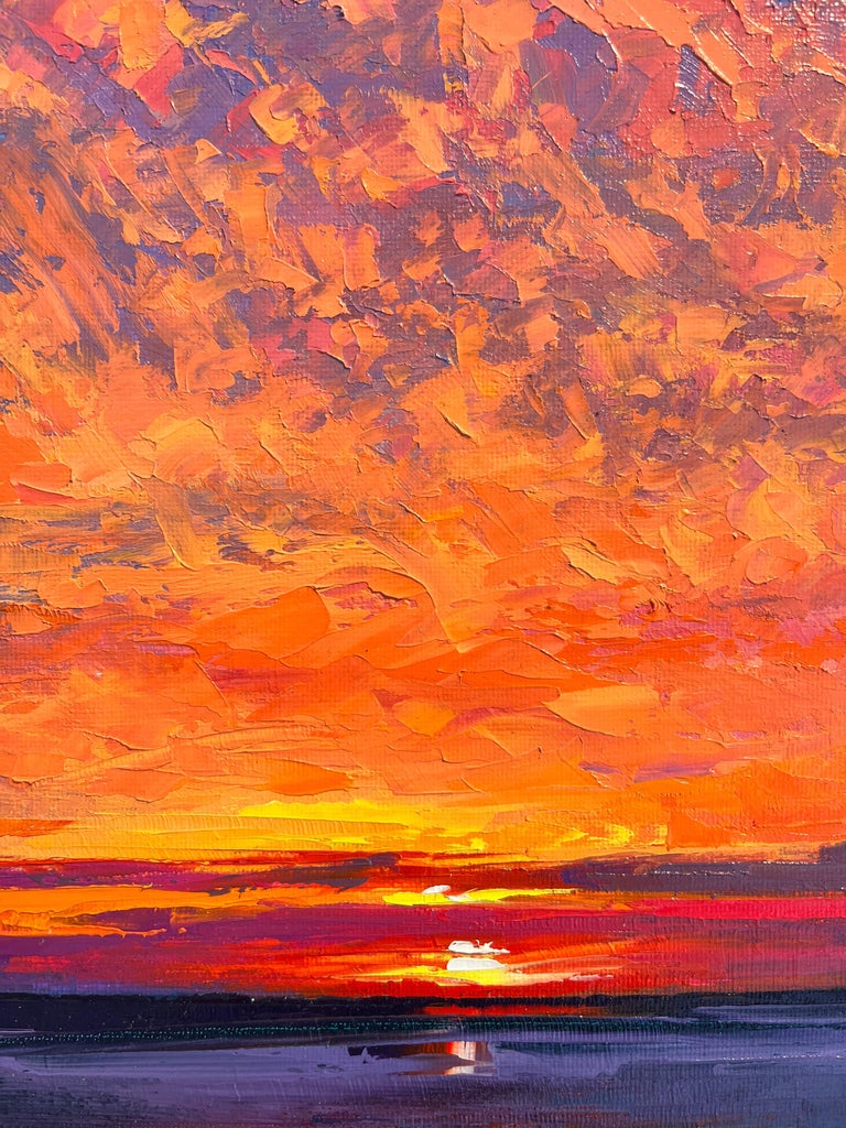 Nicholas Vivian - Skyscape XIV - expressionist landscape vivid colour waterscape modern art For ...