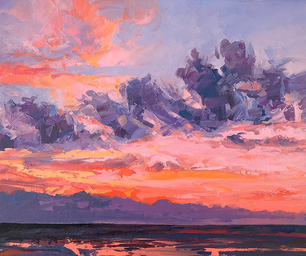 Nicholas Vivian - Skyscape XIV - expressionist landscape vivid colour ...