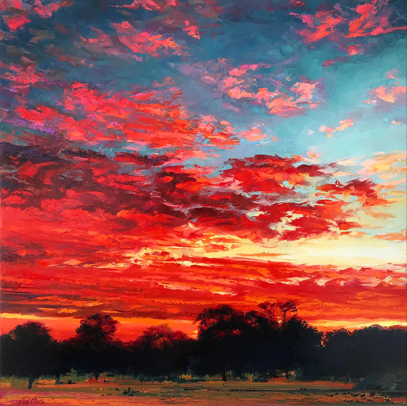 Nicholas Vivian - Skyscape XIV - expressionist landscape vivid colour ...