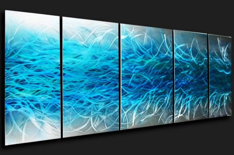 Nicholas Yust - Large Modern Wall Sculpture Modern Blue Painting ...