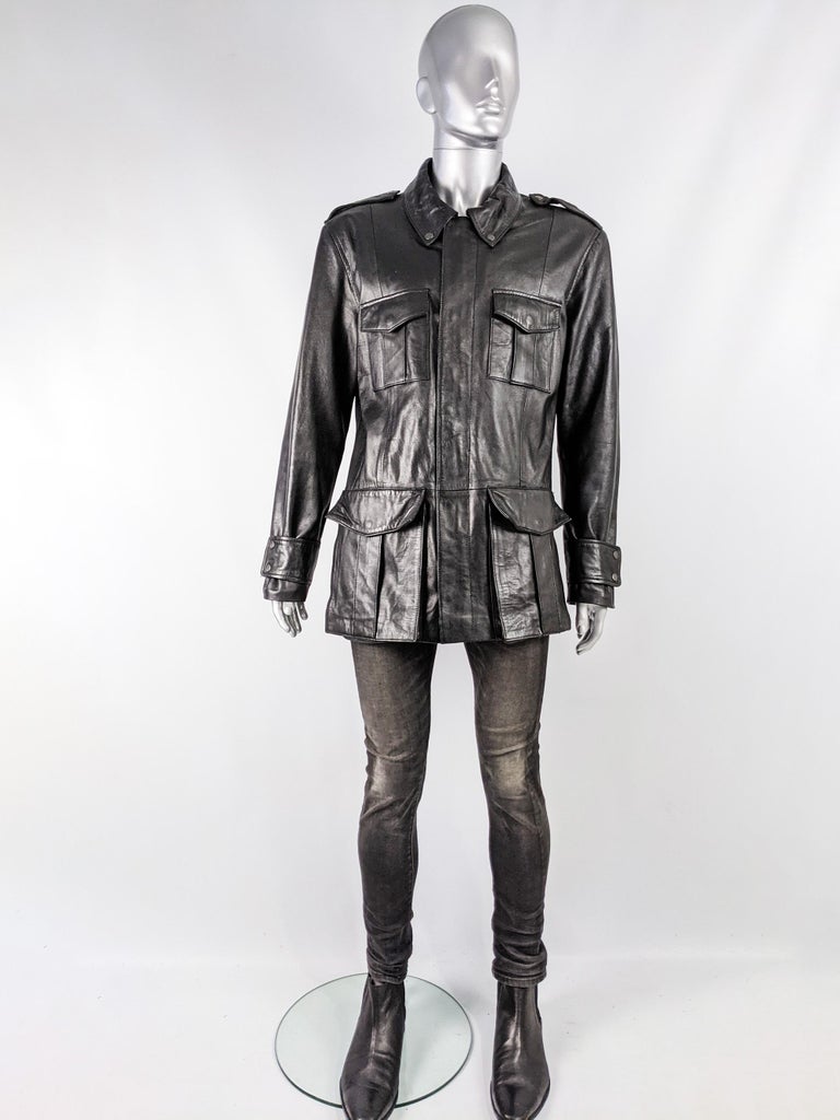 Nick Coleman Mens Vintage Black Leather Jacket at 1stDibs