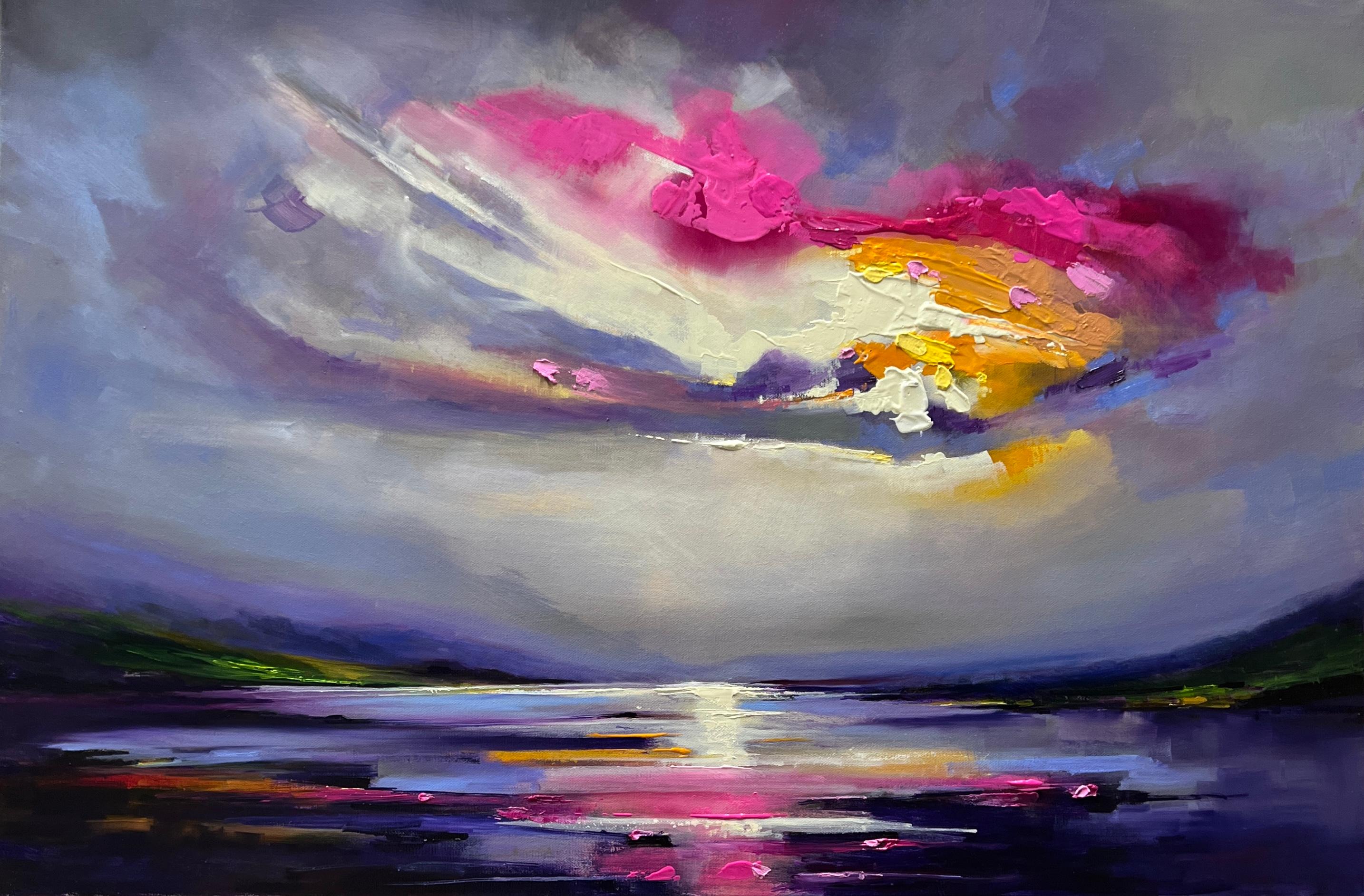 Nick Quirke - Our Silence is Loud-Original abstract sunset landscape ...