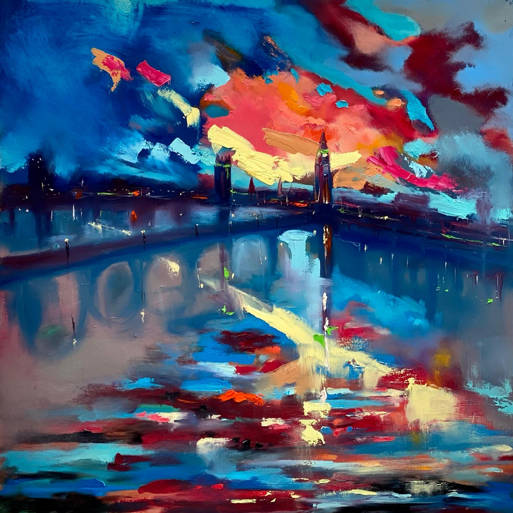 Nick Quirke - Our Silence is Loud-Original abstract sunset landscape ...