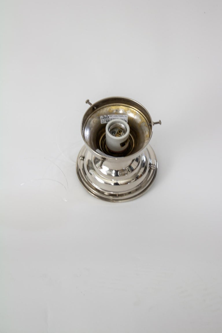Nickel Art Deco UFO Flush Mount Fixture For Sale at 1stDibs