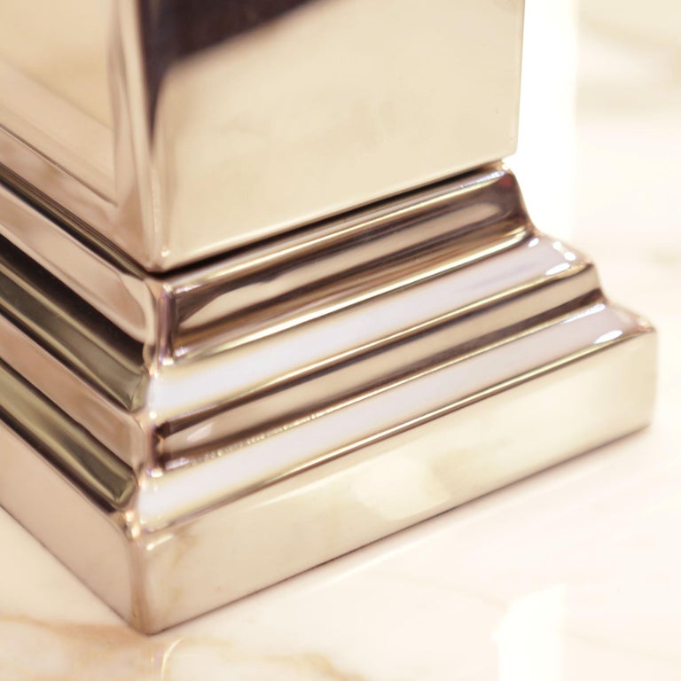 Nickel Desk Clock For Sale at 1stDibs