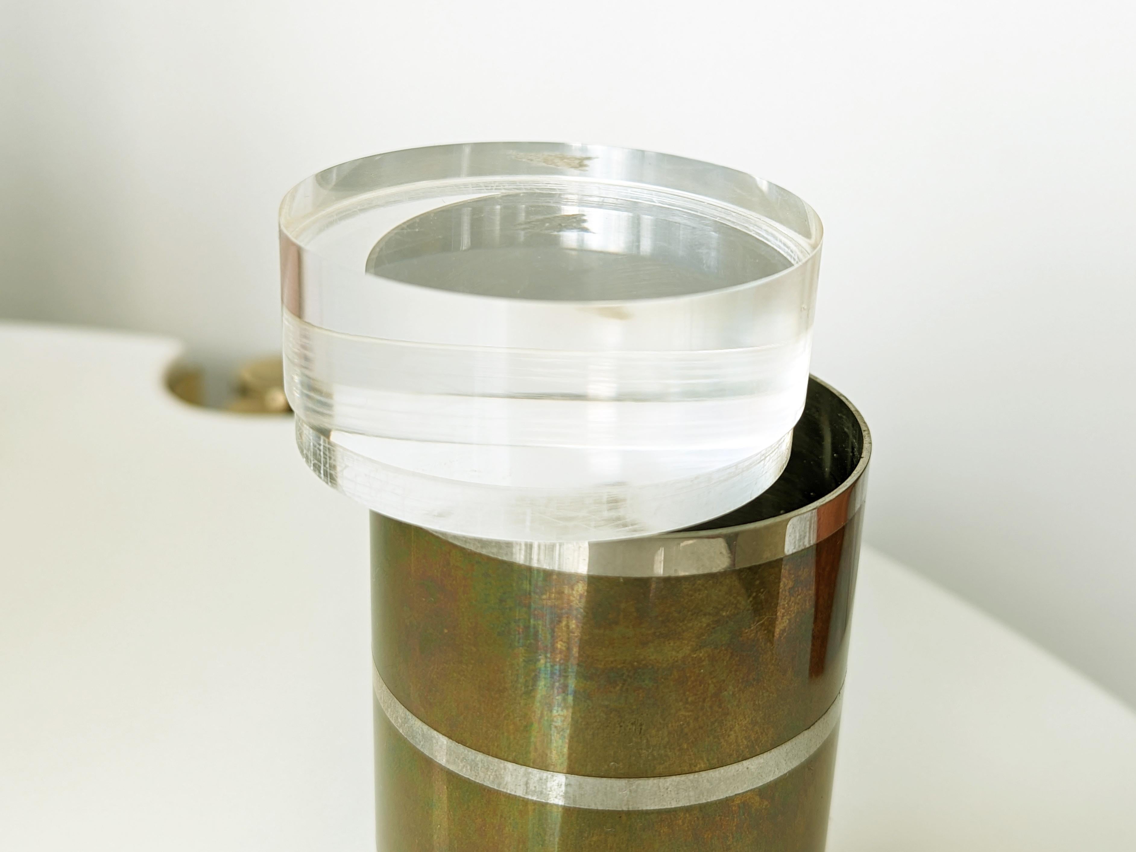 Nickel plated brass and plexiglass 1970s box by Romeo Rega For Sale at ...
