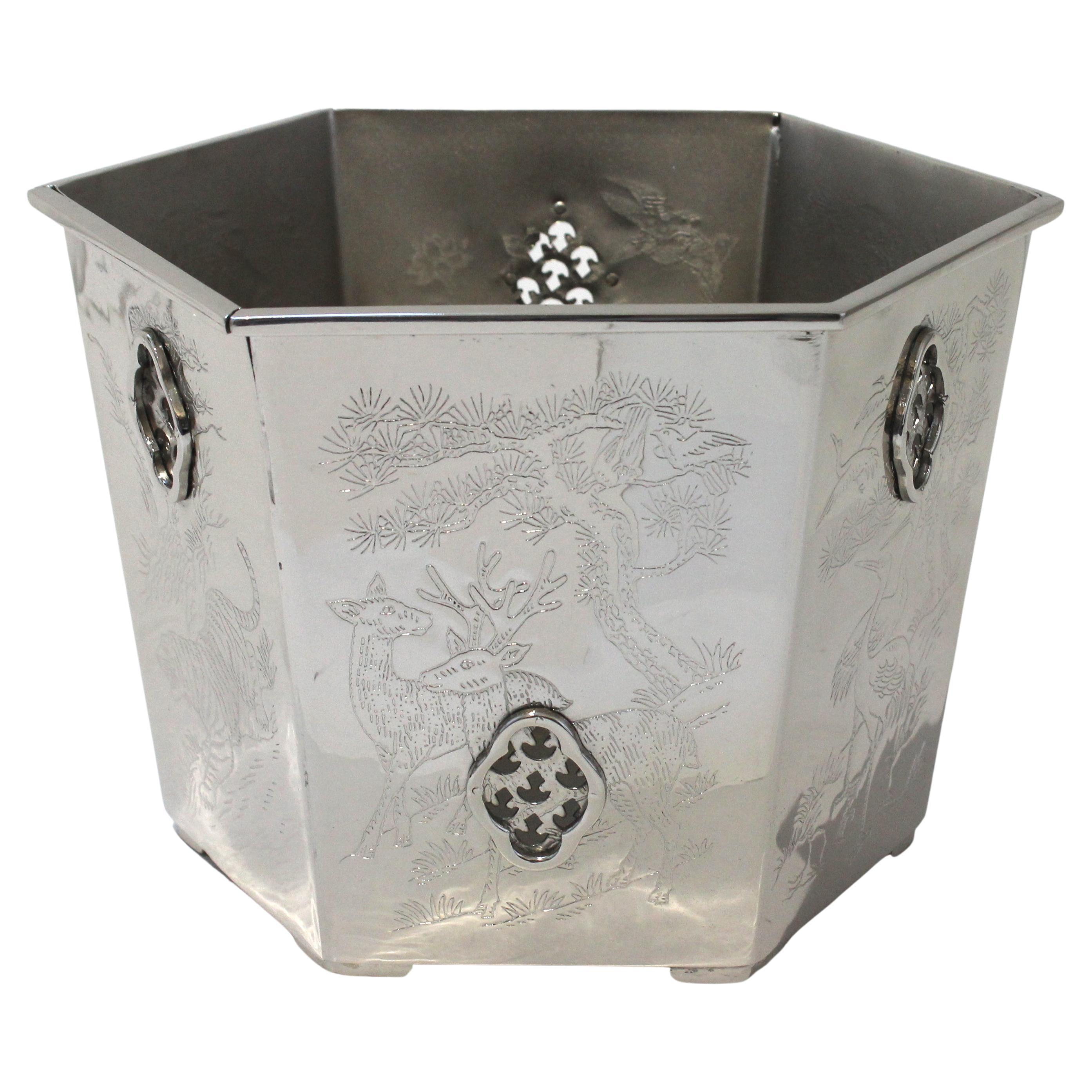 Nickel-Plated Nautilus Cachepot at 1stDibs