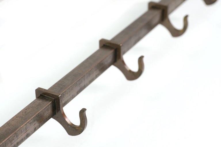 Nickel Plated European Train Rack with Hat Rack and Six Hooks For Sale ...