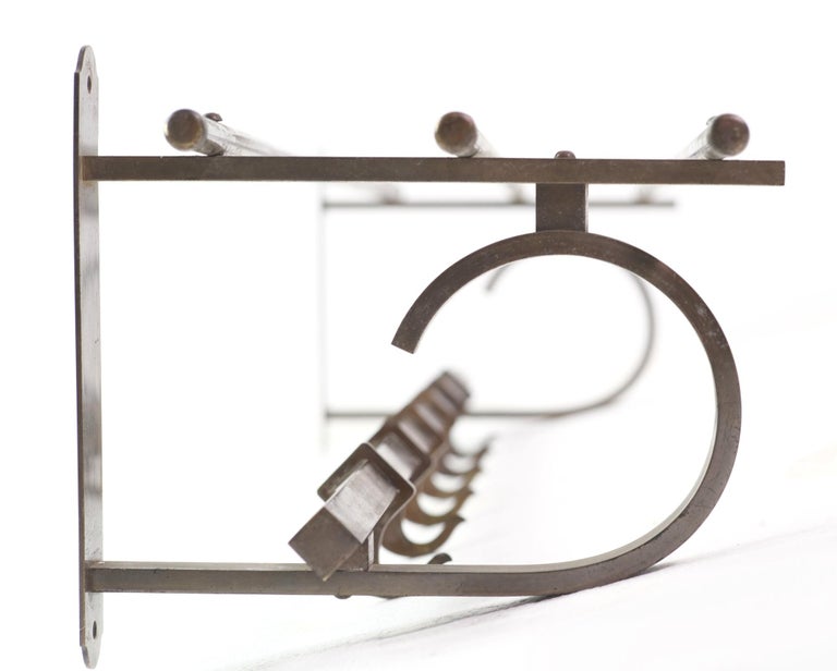 Nickel Plated European Train Rack with Hat Rack and Six Hooks For Sale ...