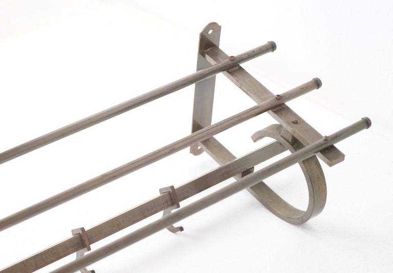 Nickel Plated European Train Rack with Hat Rack and Six Hooks For Sale ...