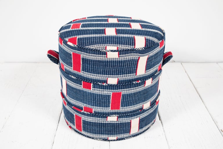 Nickey Kehoe Collection Small Round Hassock at 1stDibs