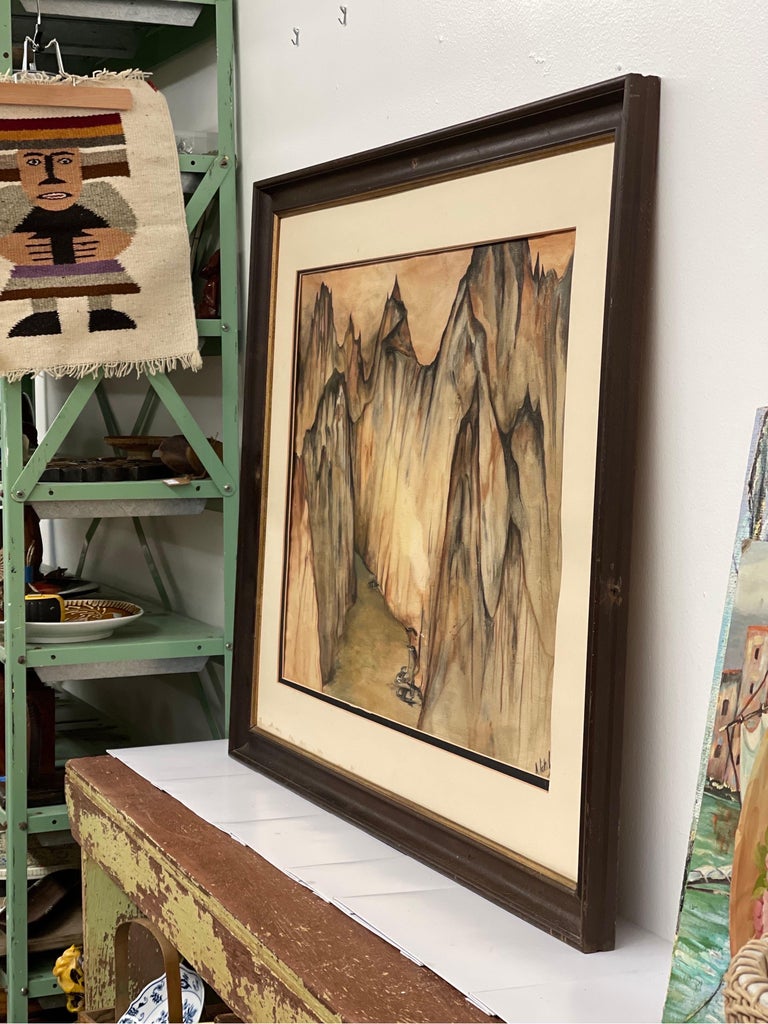 Nicki Looney Canyon Watercolor Painting For Sale at 1stDibs