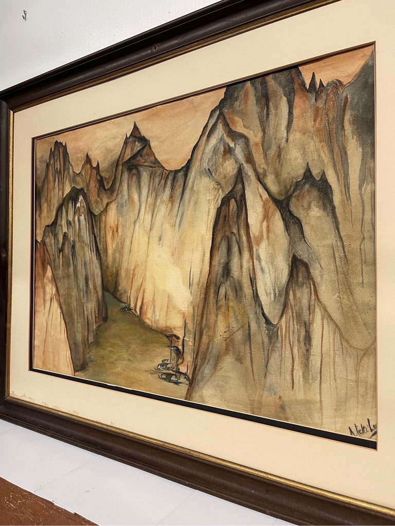 Nicki Looney Canyon Watercolor Painting For Sale at 1stDibs