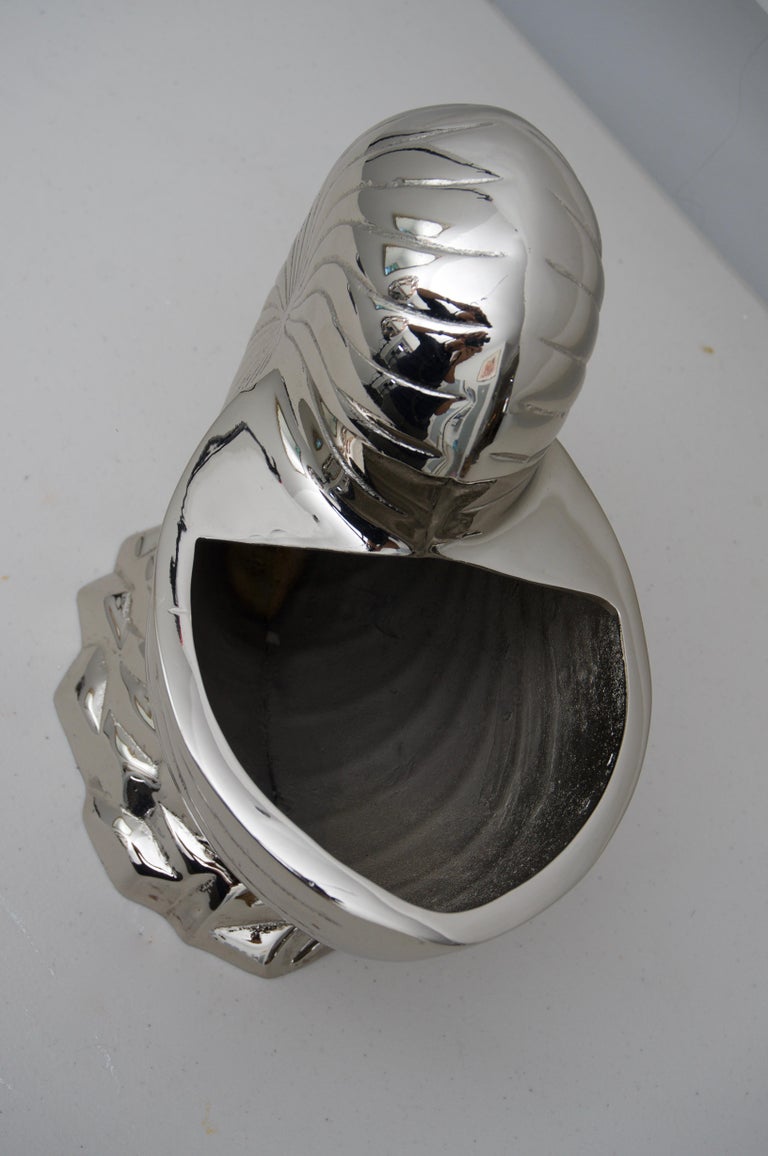 Nickle-Plated Nautilus Shell Cachepot at 1stDibs