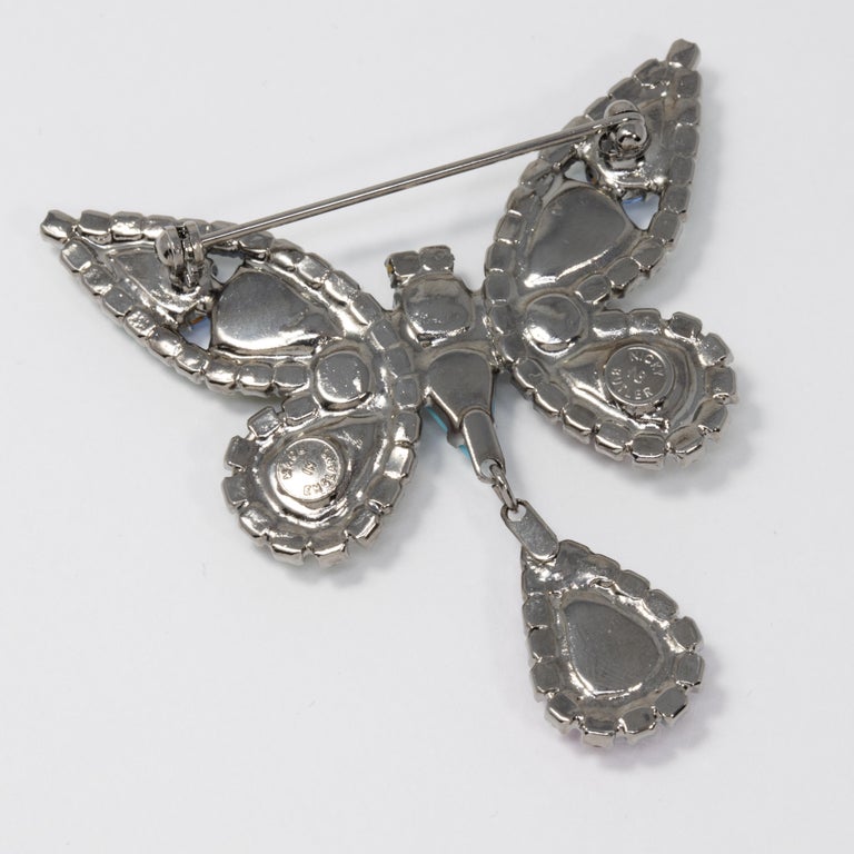 Nicky Butler Embellished Crystal Butterfly Pin Brooch in Silver at ...