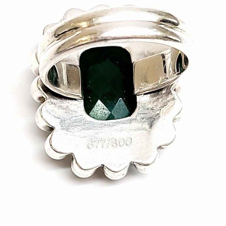 Nicky Butler Sterling Silver Green Chalcedony and Amethyst Ring at 1stDibs