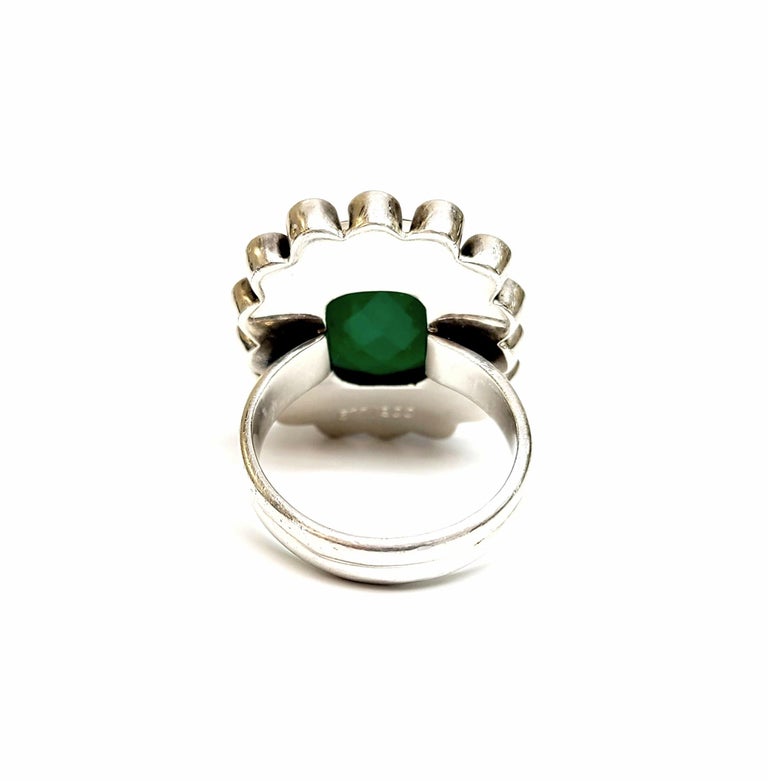 Nicky Butler Sterling Silver Green Chalcedony and Amethyst Ring at 1stDibs