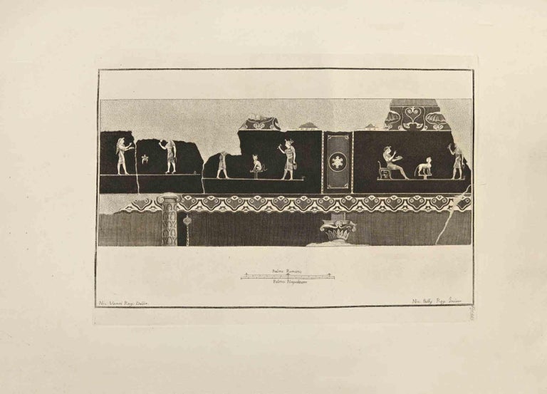 Nicola Billy - Pompeian Styles Wall Painting - Etching by Nicola Billy ...