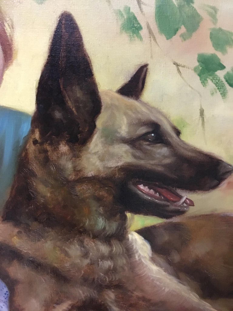 Nicola Del Basso - CHILD WITH A DOG - German School - Oil On Canvas ...