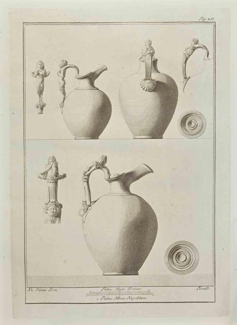 Nicola Fiorillo - Ancient Roman Jars - Etching by Nicola Fiorillo ...