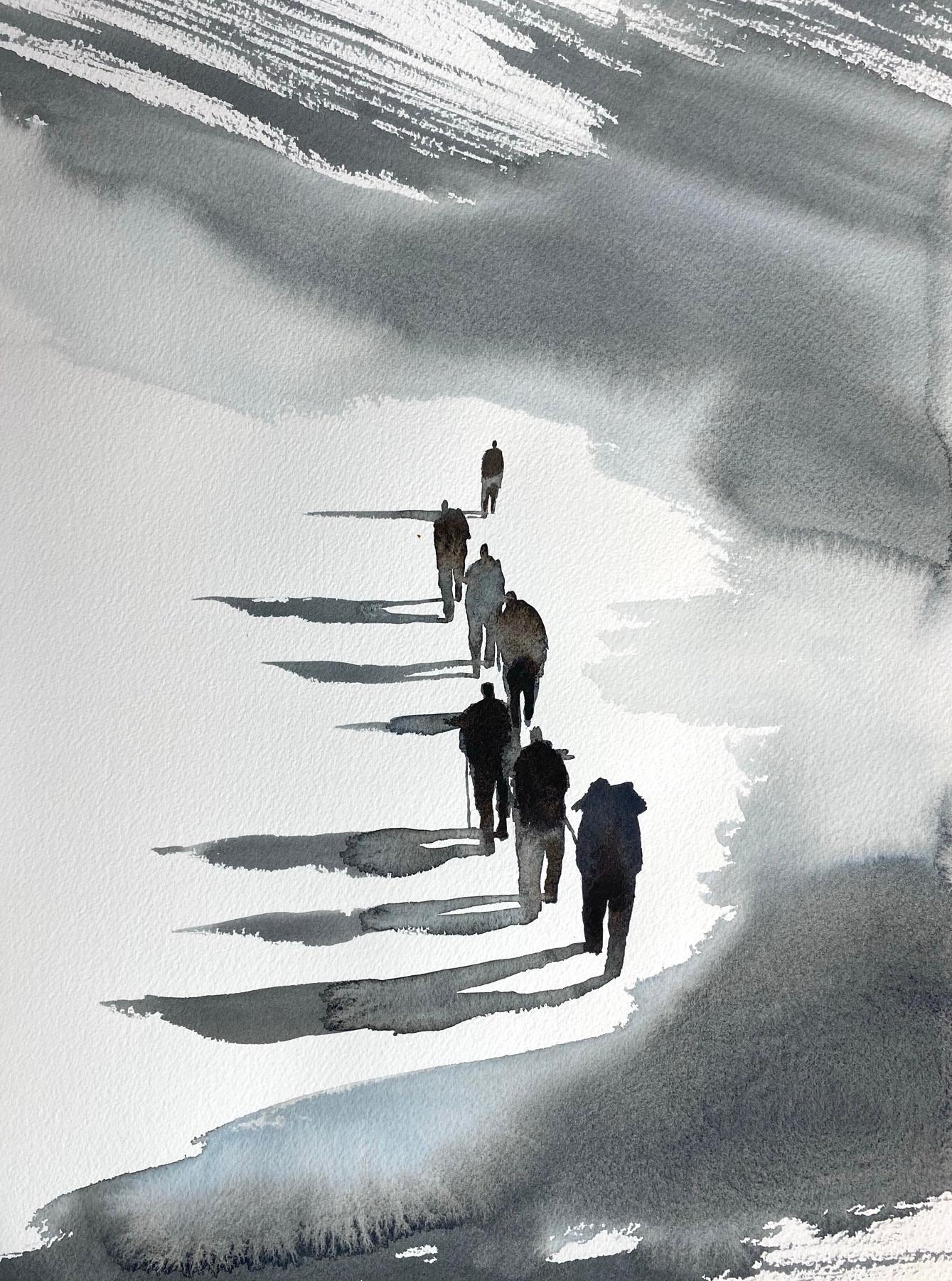 Nicola Magrin - Forest landscape of green and white with wolf by fine ...