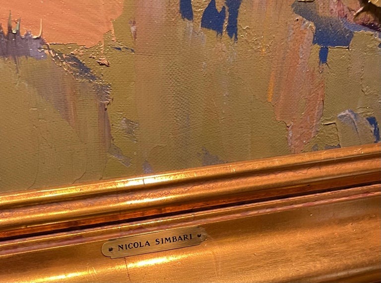 Nicola Simbari Modern Abstract Italian Cityscape Oil Painting For Sale ...