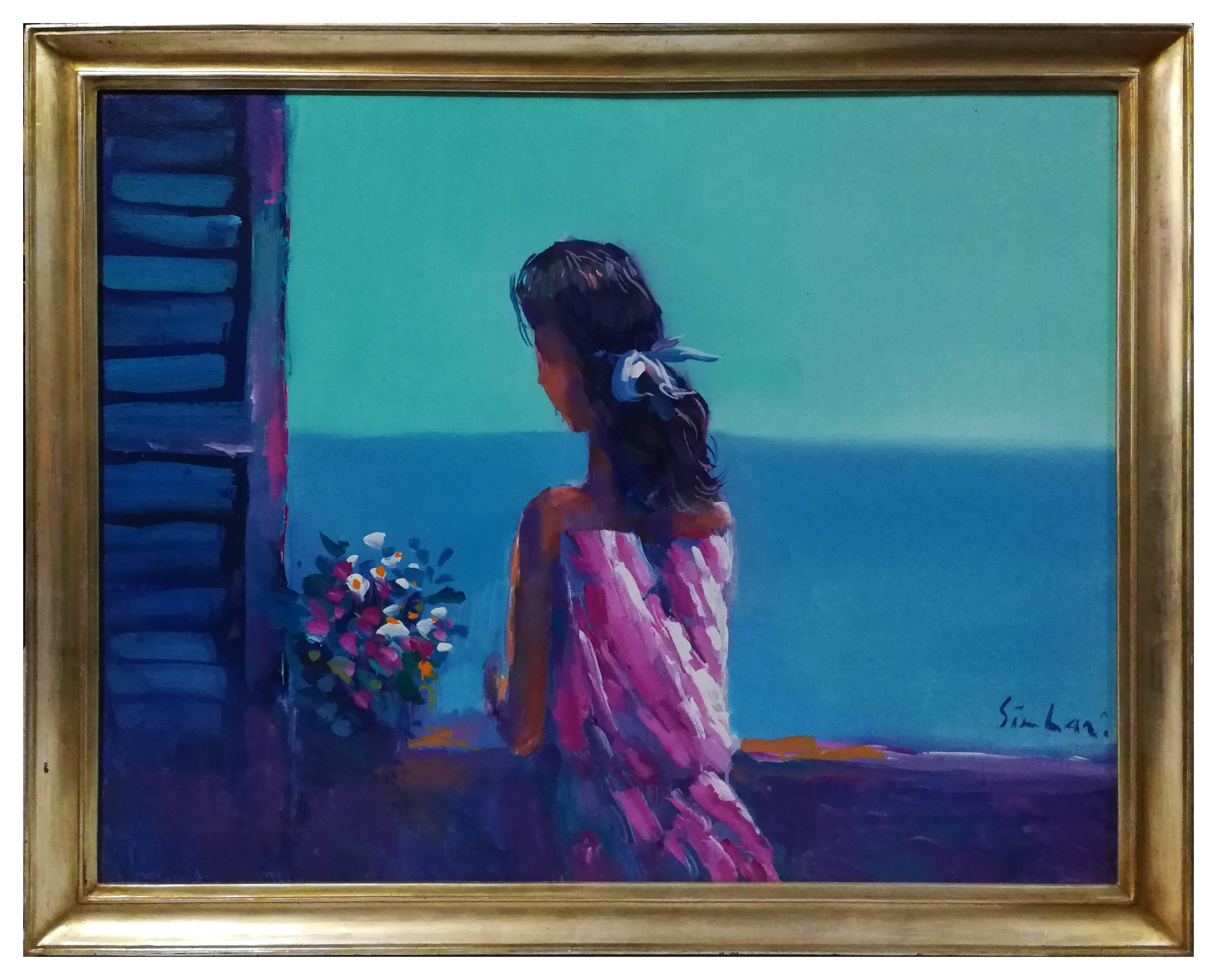 Nicola Simbari - Woman at the window - Original Oil Paint by Nicola ...