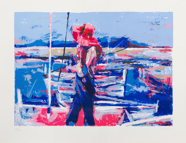 Nicola Simbari - Girl at the Docks, Silkscreen by Nicola Simbari at 1stDibs