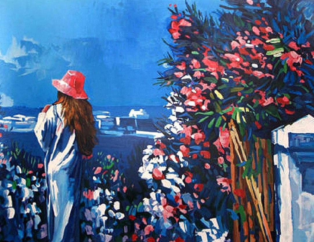 Nicola Simbari - "Le Jardin" Signed, Limited Edition Serigraph with ...
