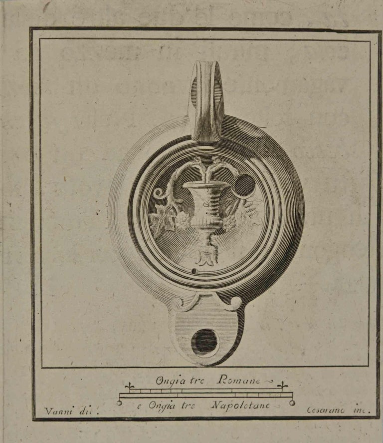 Nicola Vanni - Roman Still Life - Etching by Nicola Vanni - 18th ...