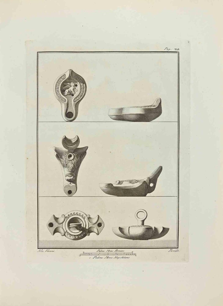 Nicola Vanni - Ancient Still Life 6 - Etching by Nicola Vanni - 18th ...