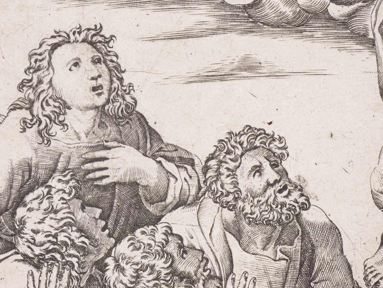 Nicolas Beatrizet - “Ascension of Christ” Black and White Biblical ...