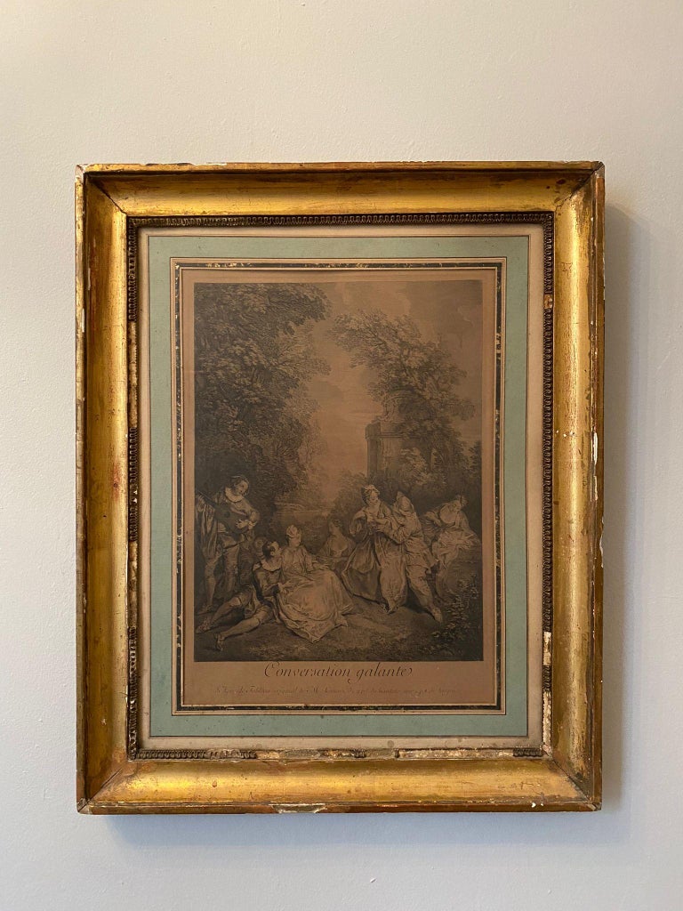Nicolas Lancret « Gallant Conversation » Engraving 19th Century For ...