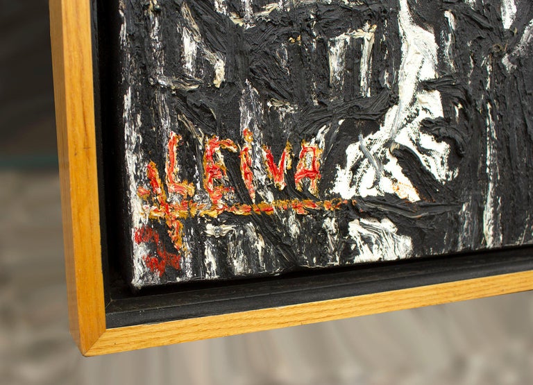 Nicolas Leiva Abstract Modernist Oil Painting on Canvas Titled Yemaya Brutalist For Sale at 1stDibs