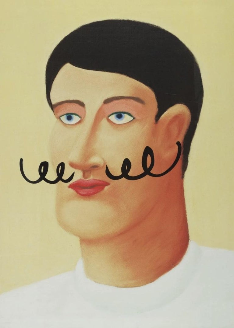Nicolas Party - Portrait With a Moustache For Sale at 1stDibs
