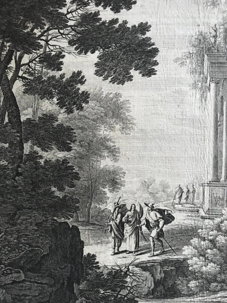 Nicolas Perelle "Christ Speaking to the Shepherds" Engraving 17th ...