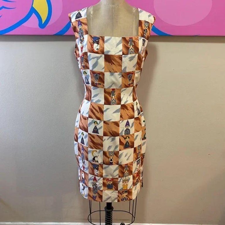 Nicole Miller Chess Print Pawn Horse Queen King Jacket Dress For Sale ...